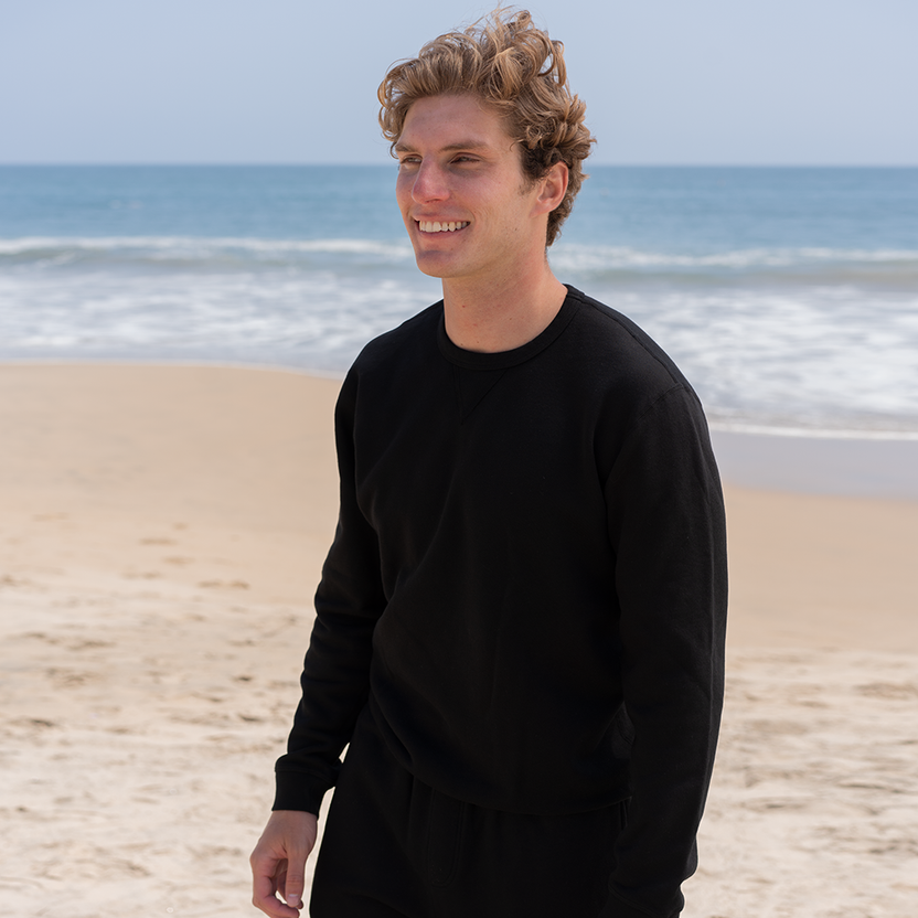 Mens French Terry Sweatshirt - Black