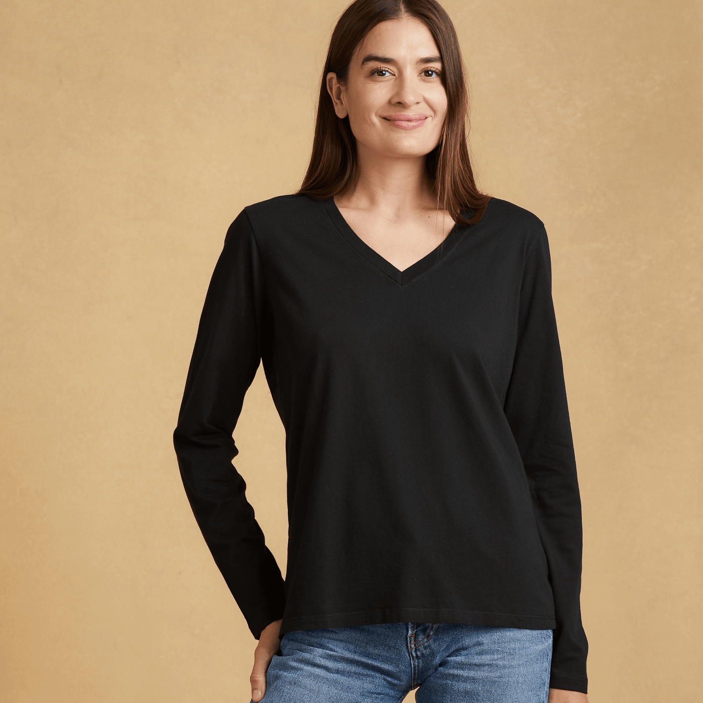 Womens long sleeve V-neck Classic T-Shirt