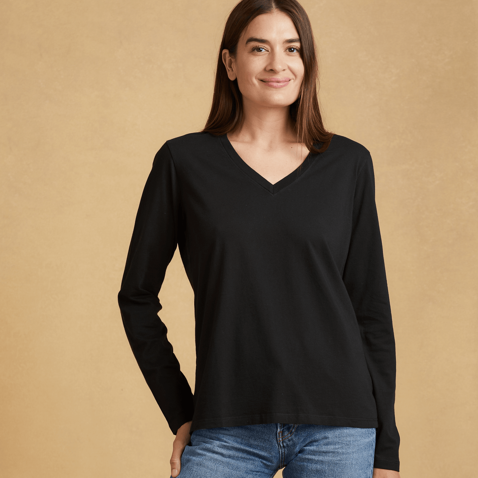 Womens long sleeve V-neck Classic T-Shirt