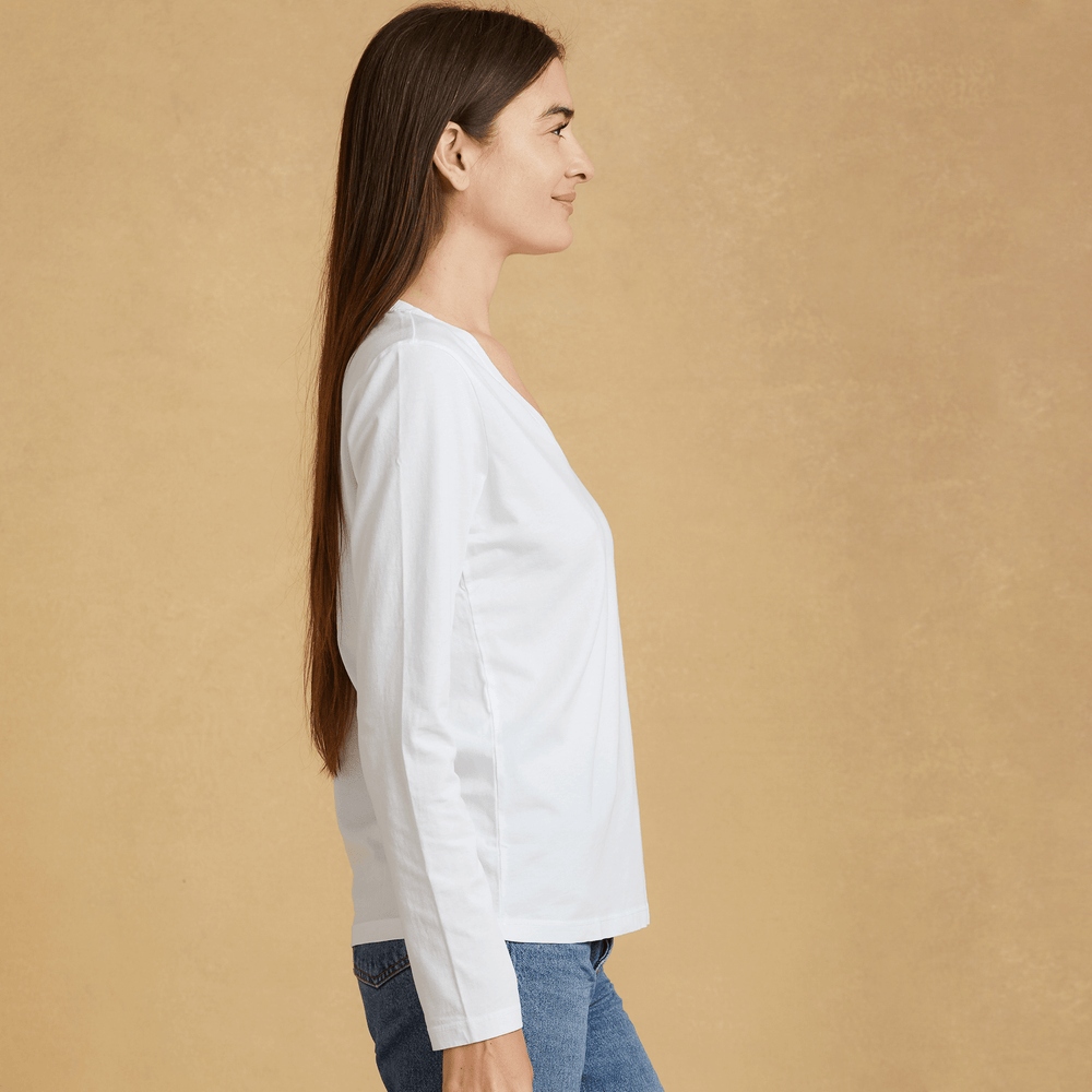 Womens long sleeve V-neck Classic T-Shirt